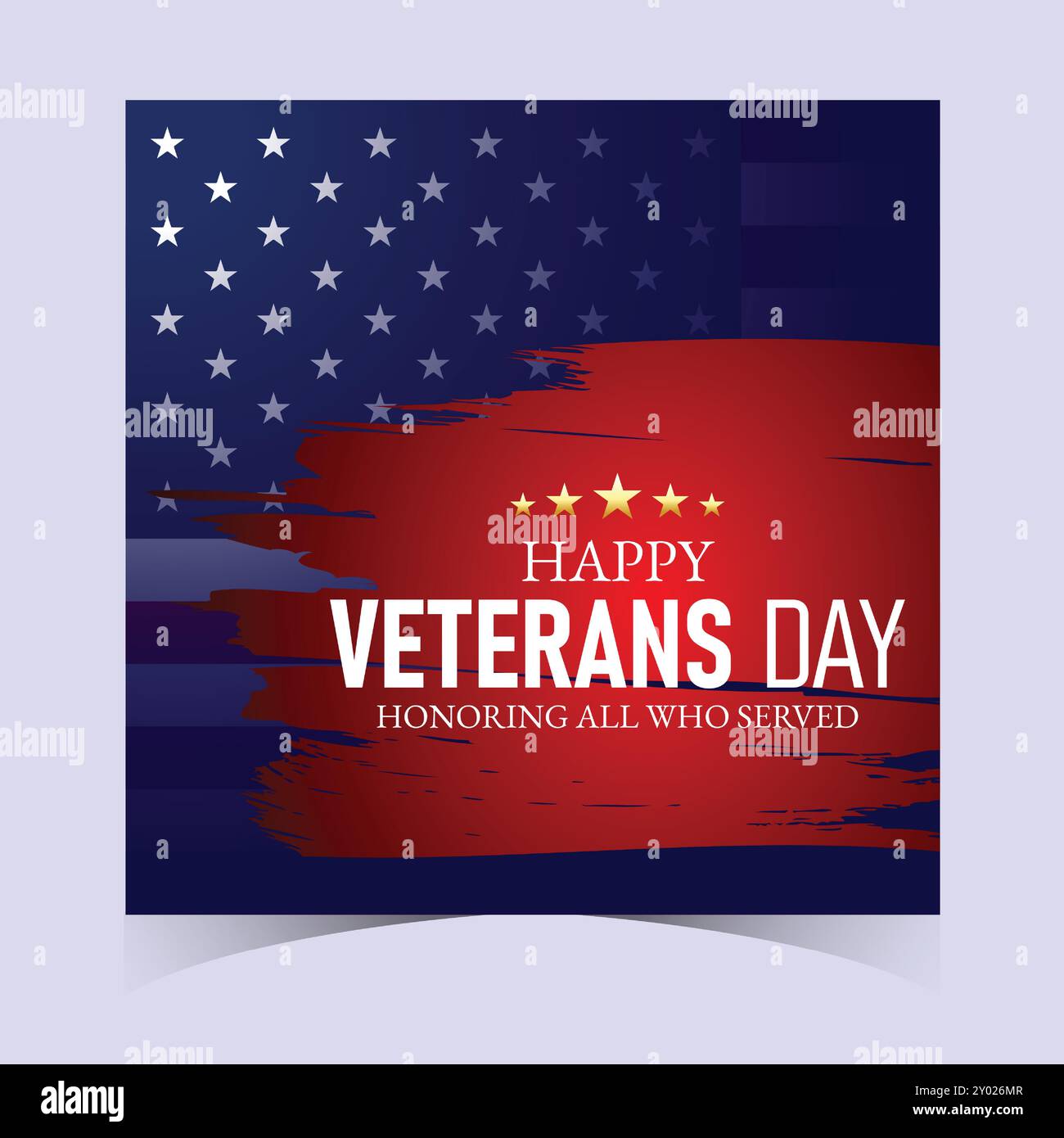 Happy Veterans Day Honoring All Who Served Banner Template. 11 November USA Veteran Day National ...