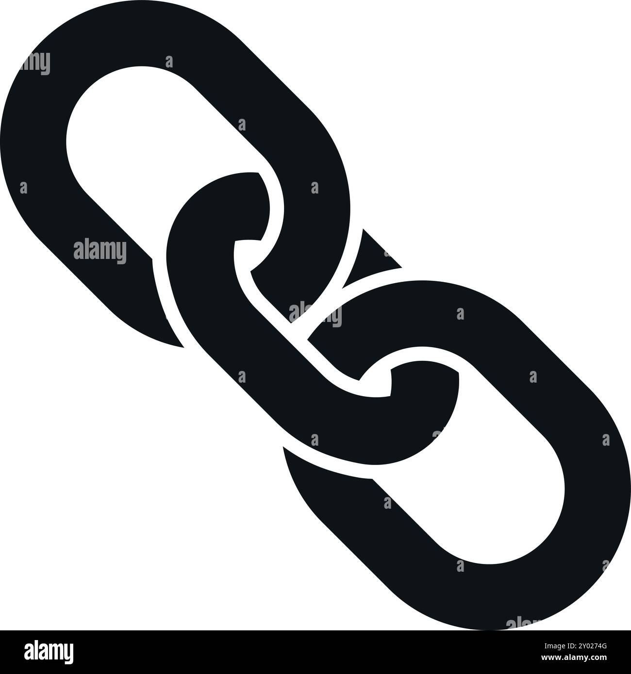 Linked chain black icon. Connection strength symbol Stock Vector Image ...