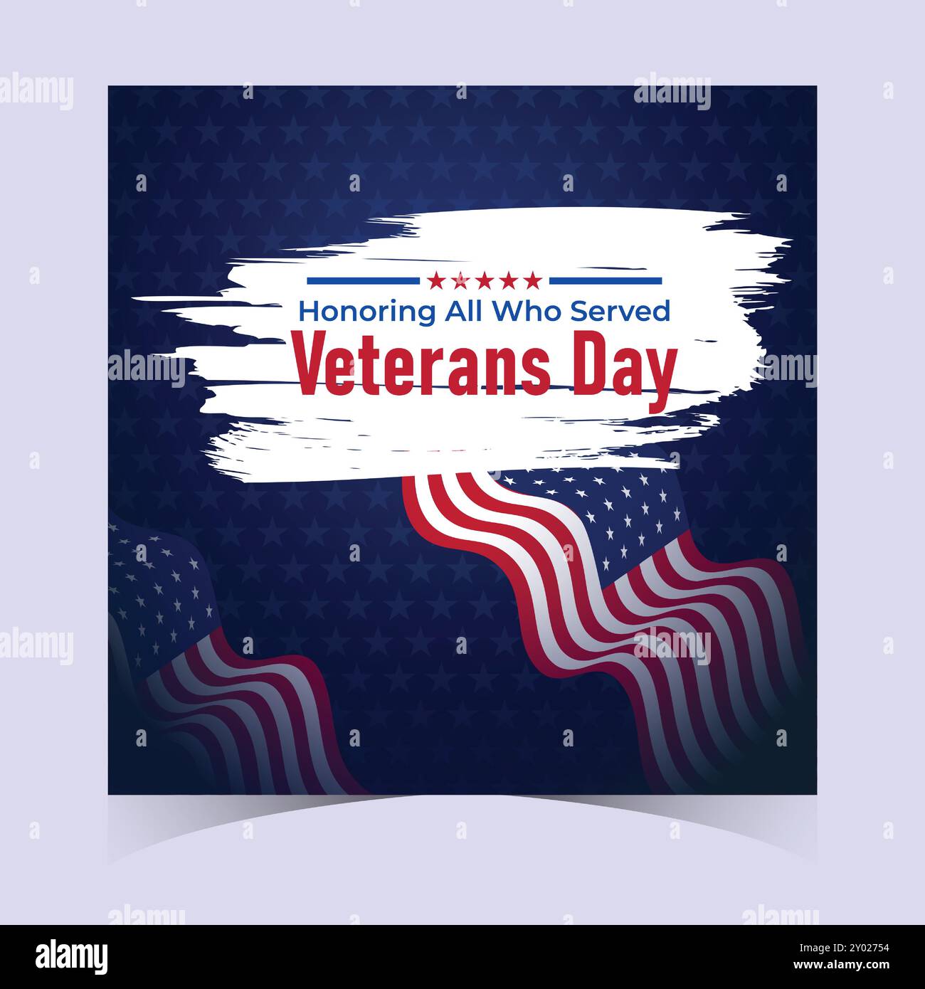 Happy Veterans Day Honoring All Who Served Banner Template. 11 November ...