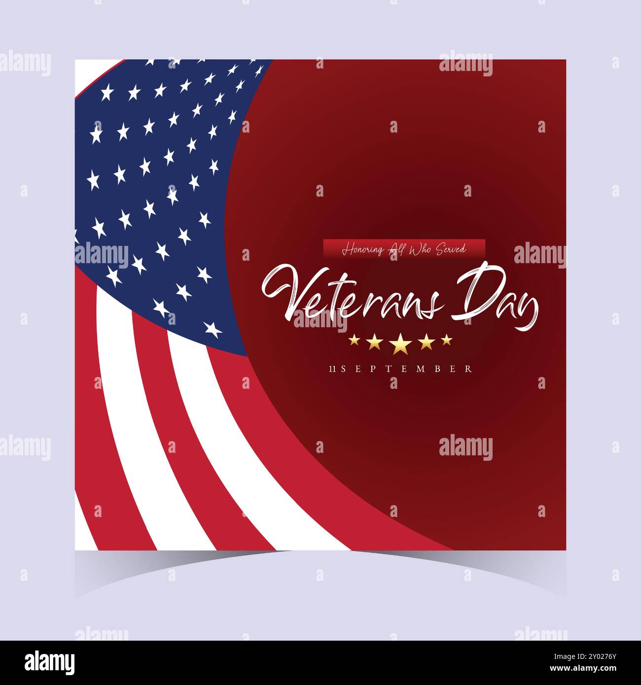 Happy Veterans Day Honoring All Who Served Banner Template. 11 November USA Veteran Day National ...