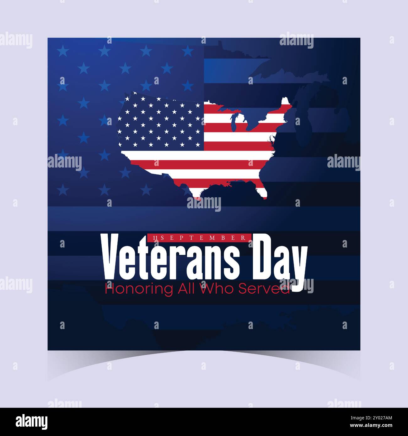 Happy Veterans Day Honoring All Who Served Banner Template. 11 November ...