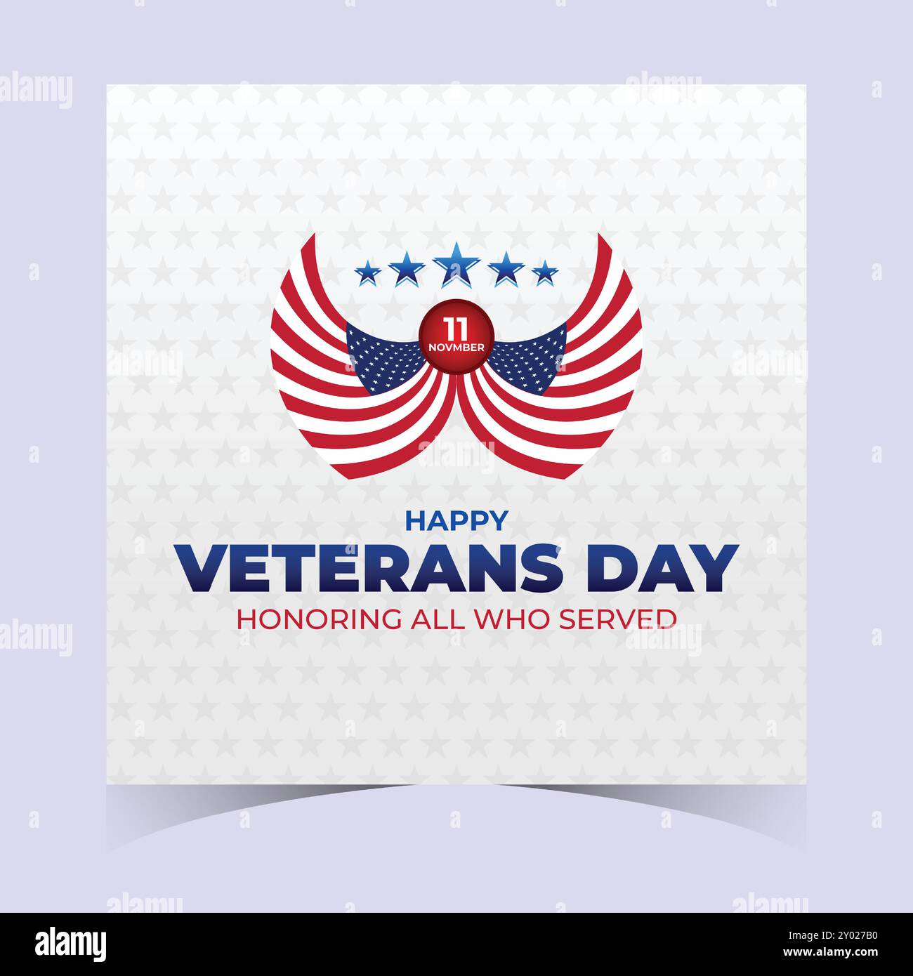 Happy Veterans Day Honoring All Who Served Banner Template. 11 November ...