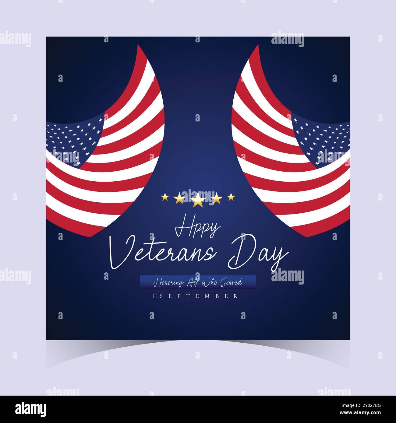 Happy Veterans Day Honoring All Who Served Banner Template. 11 November ...