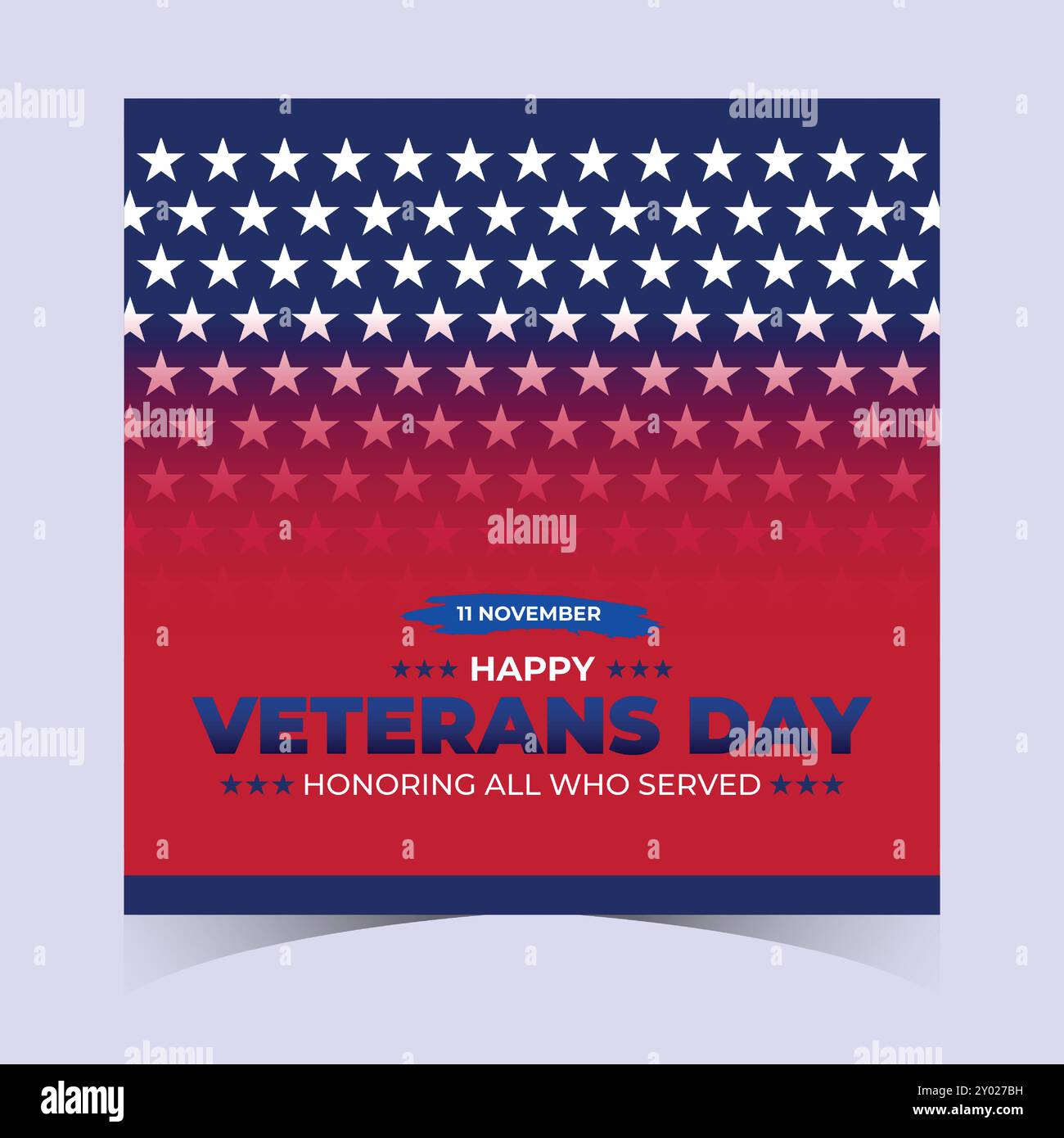 Happy Veterans Day Honoring All Who Served Banner Template. 11 November ...