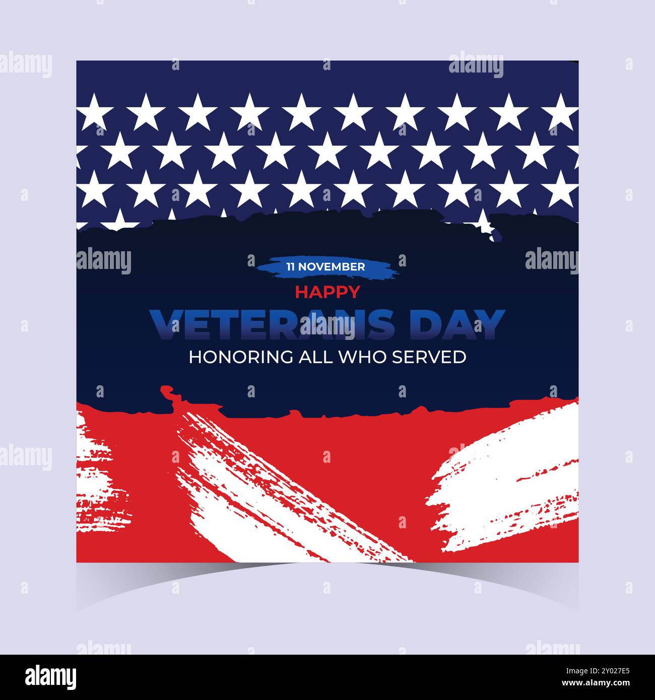 Happy Veterans Day Honoring All Who Served Banner Template. 11 November ...