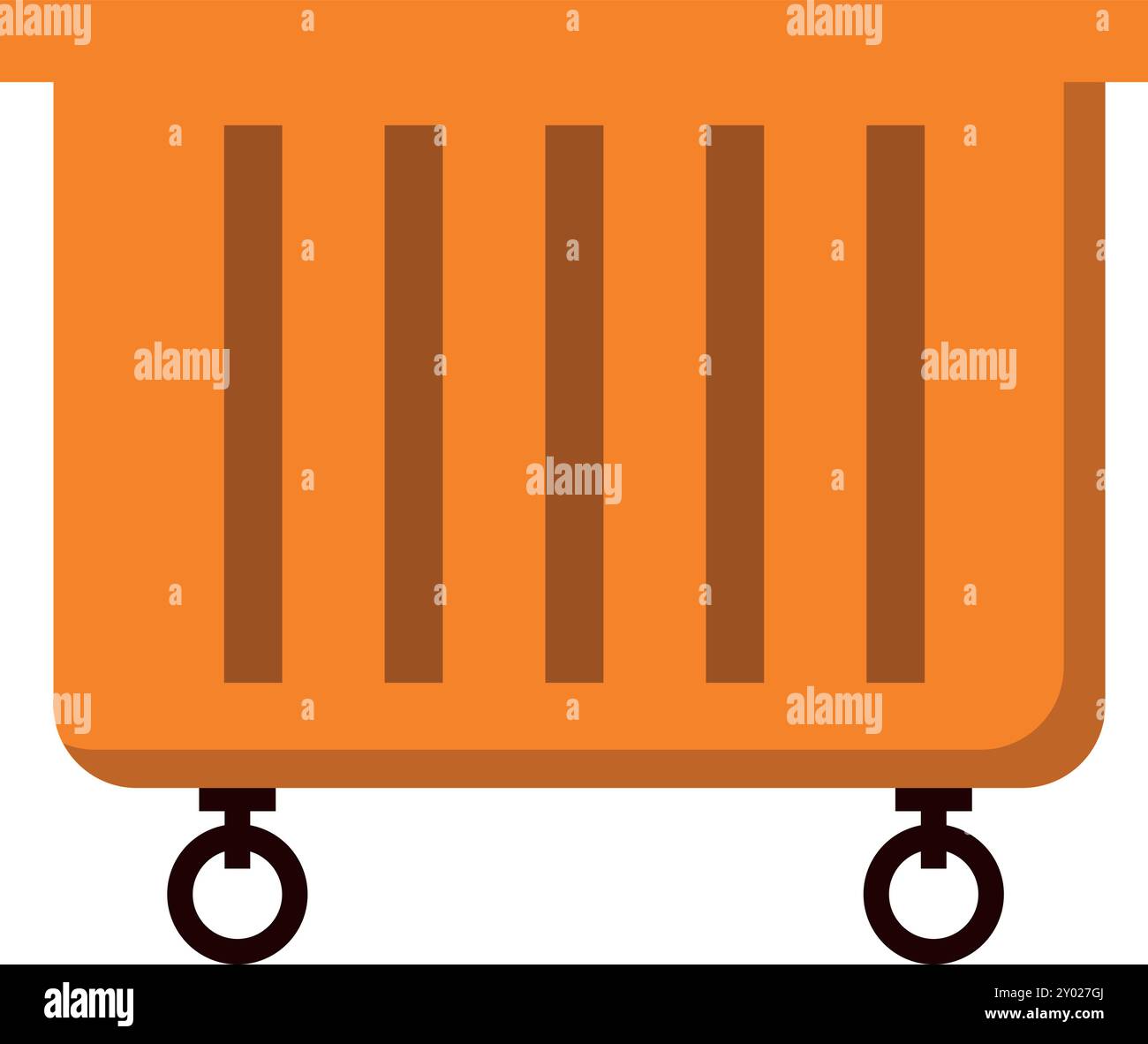 Garbage can. Wheeled street waste orange container Stock Vector Image ...