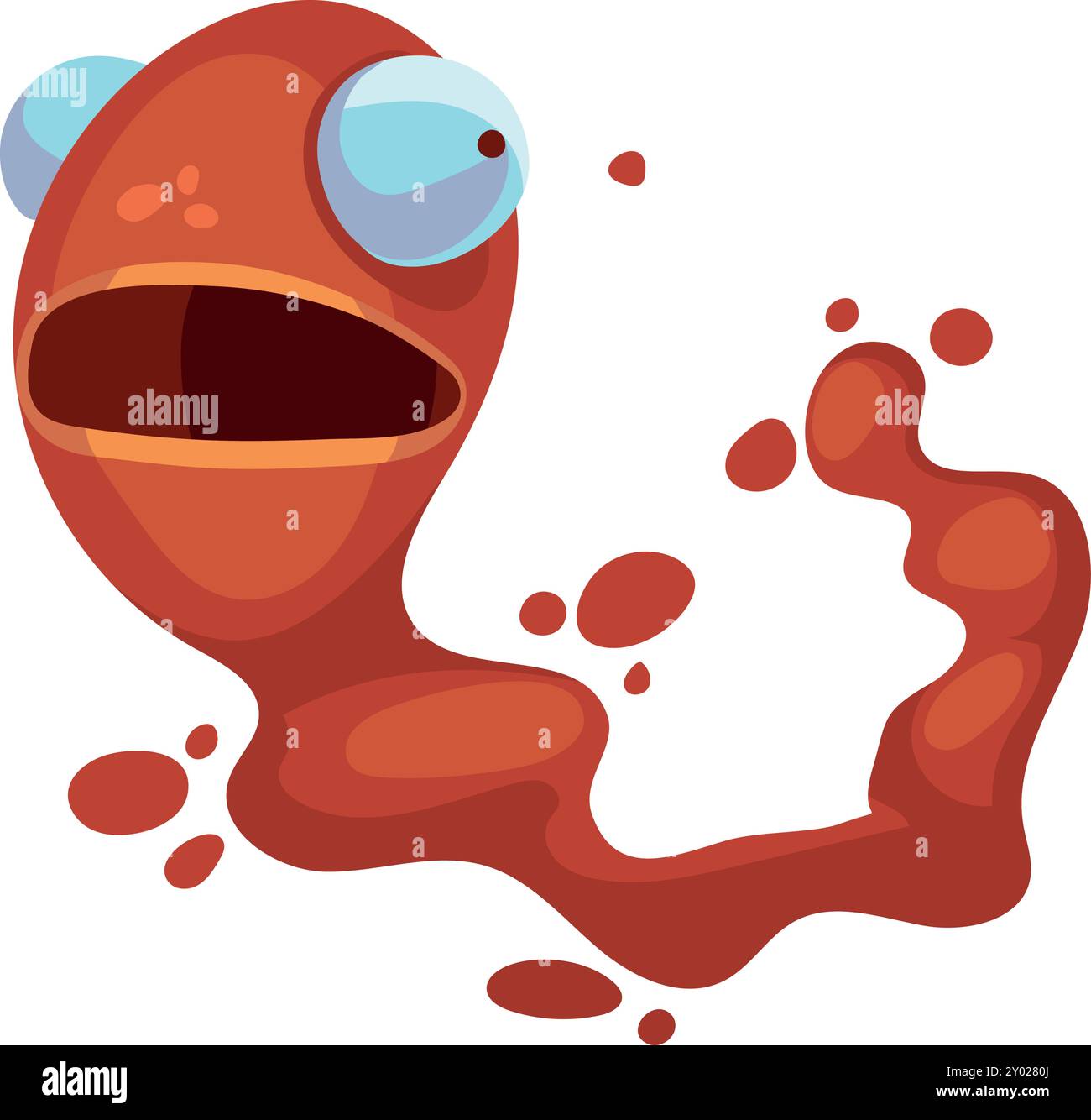 Red bacteria character. Infection microbe. Scary character Stock Vector ...