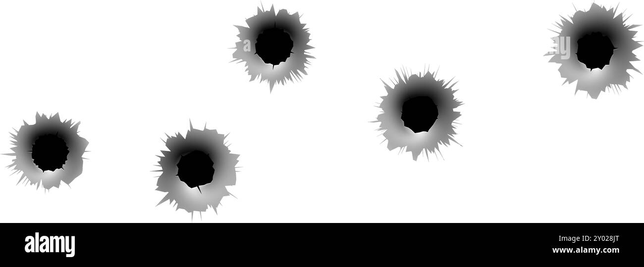 Gunshot holes. Round bullet hit. Wall damage Stock Vector Image & Art ...
