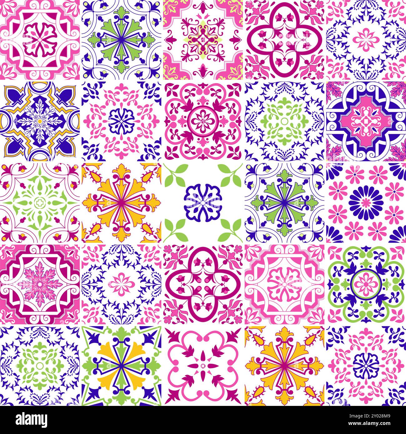 Mediterranean floor tiles floral Cut Out Stock Images & Pictures - Alamy