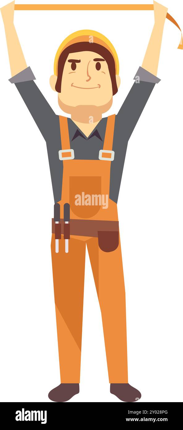 Construction worker measuring. Repairman make house renovation Stock ...