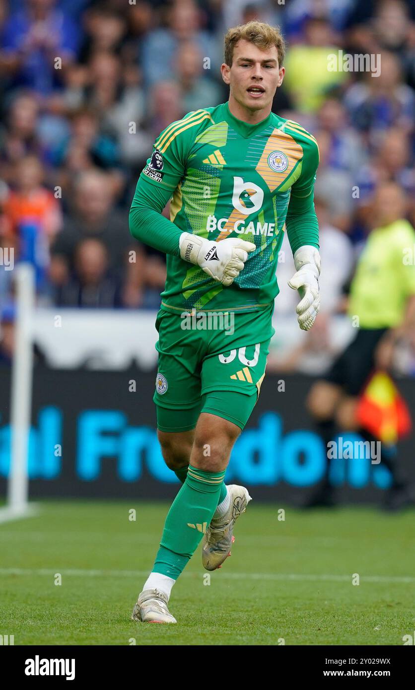 Leicester, UK. 31st Aug, 2024. Mads Hermansen of Leicester City during ...