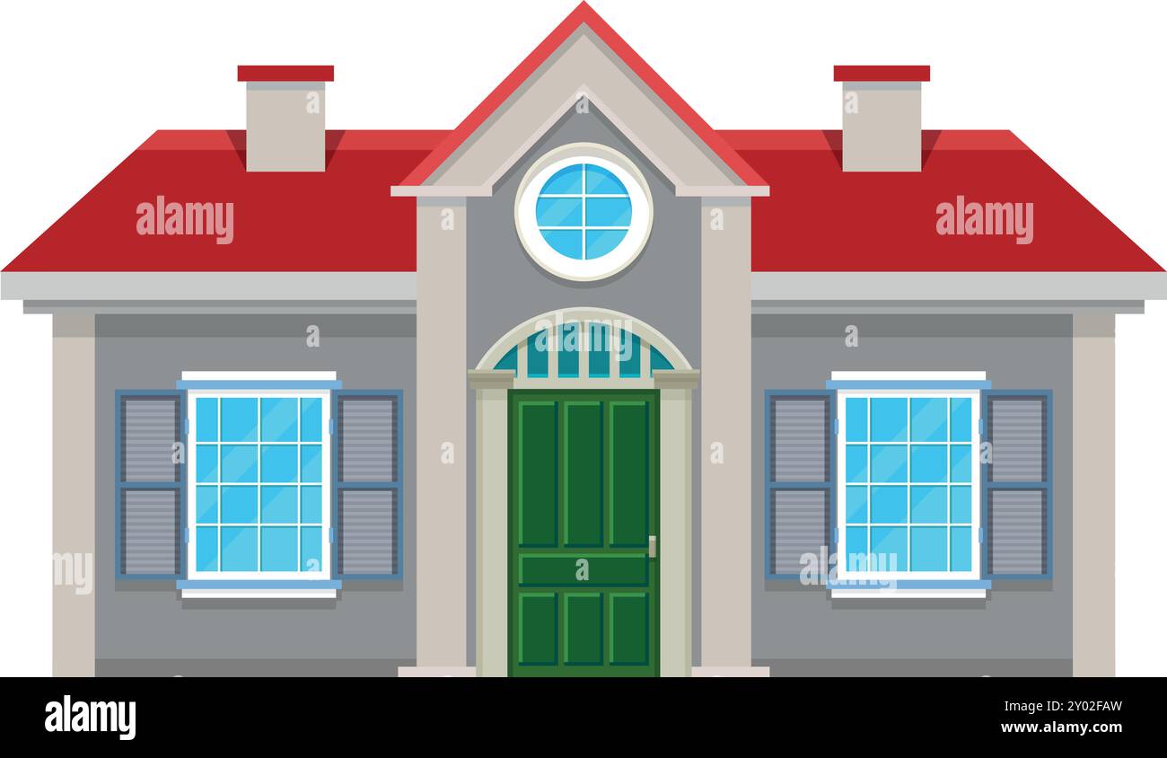 Villa color icon. Building facade. House front Stock Vector Image & Art ...