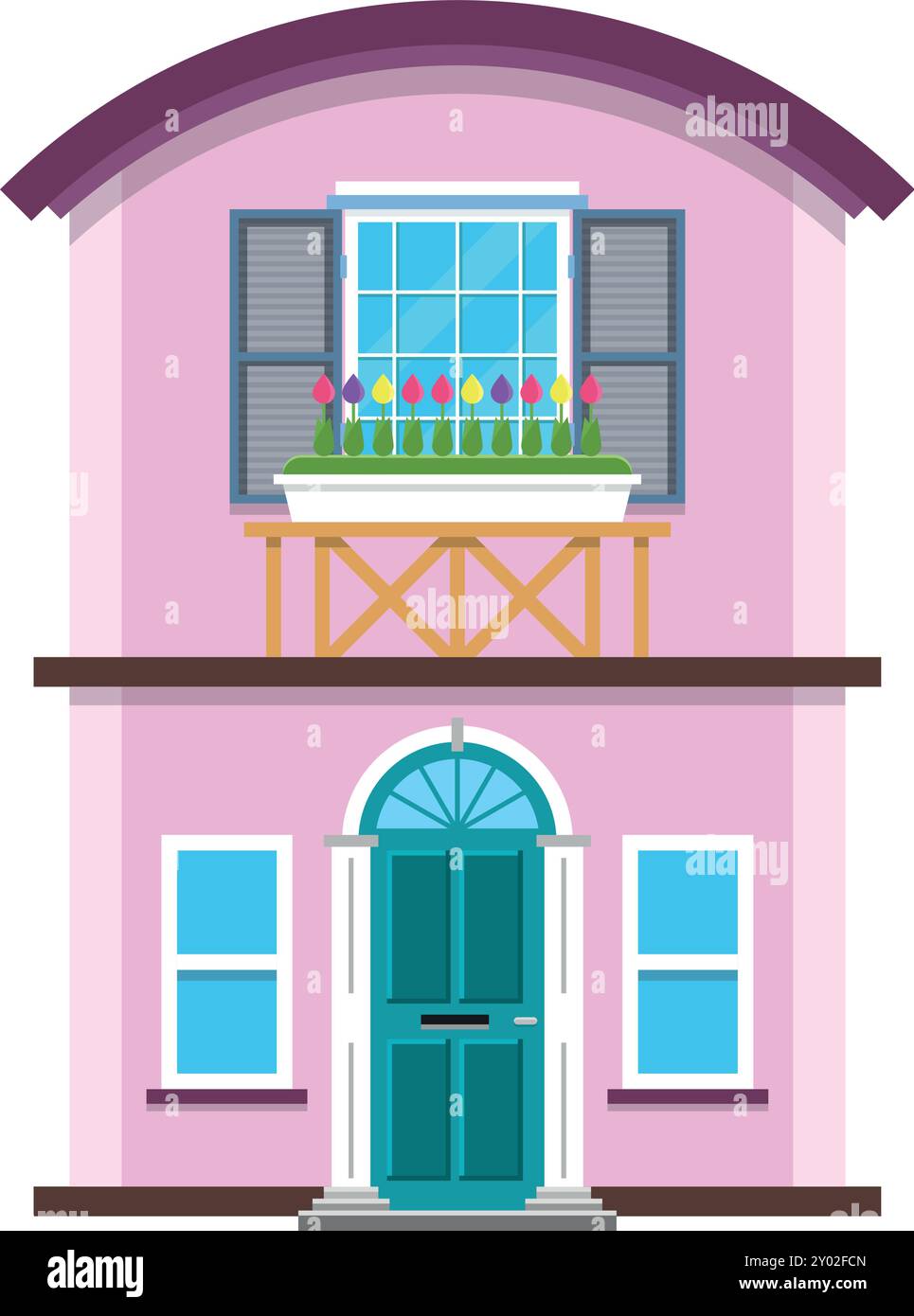 Residential building color icon. Cute cartoon house Stock Vector Image ...