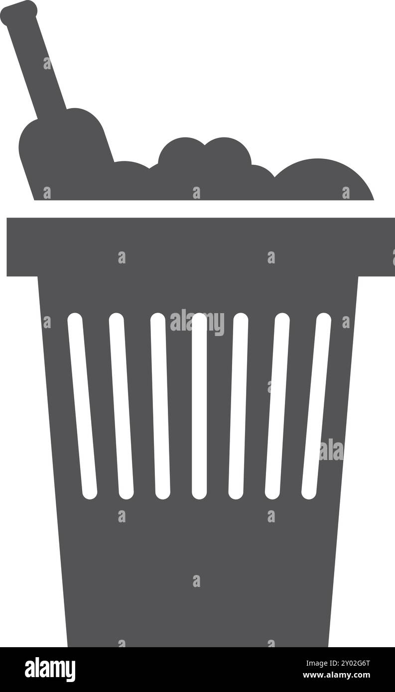 Garbage can black icon. Trash bin symbol Stock Vector Image & Art - Alamy