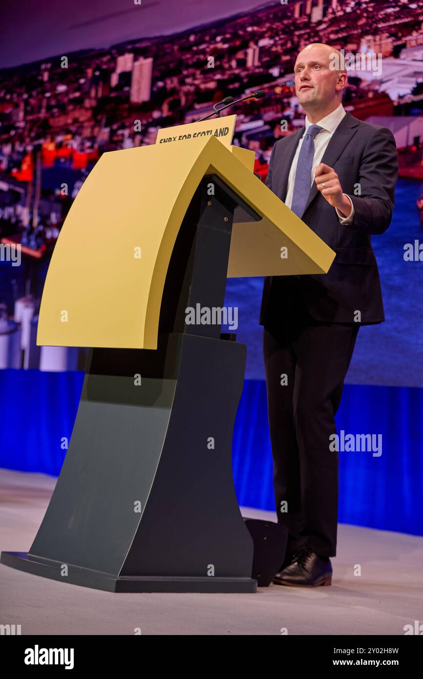 Edinburgh, United Kingdom 31st Aug 2024. Stephen Flynn, Leader of the ...