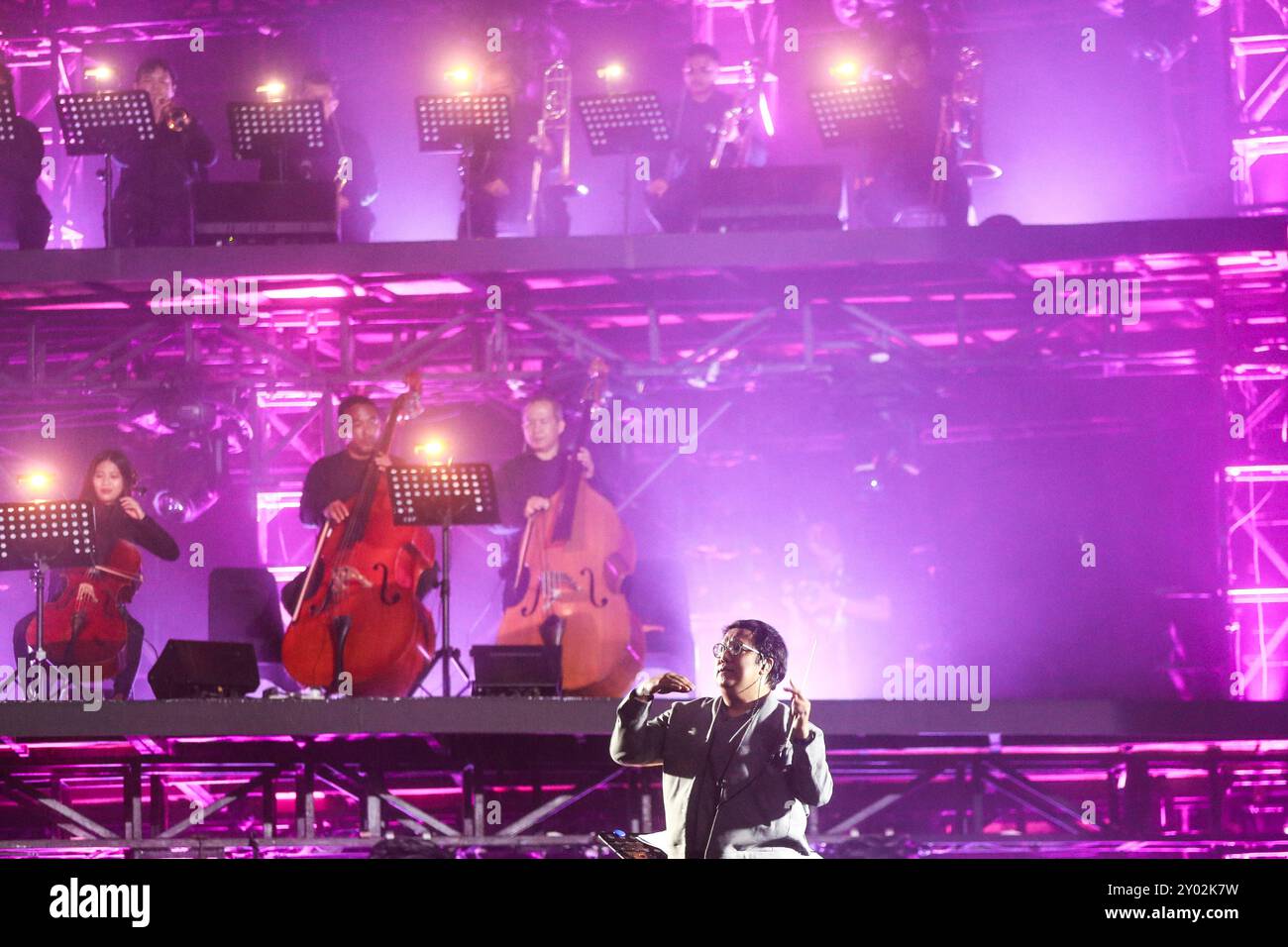 Erwin Gutawa performs during an orchestral performance in the largest ...