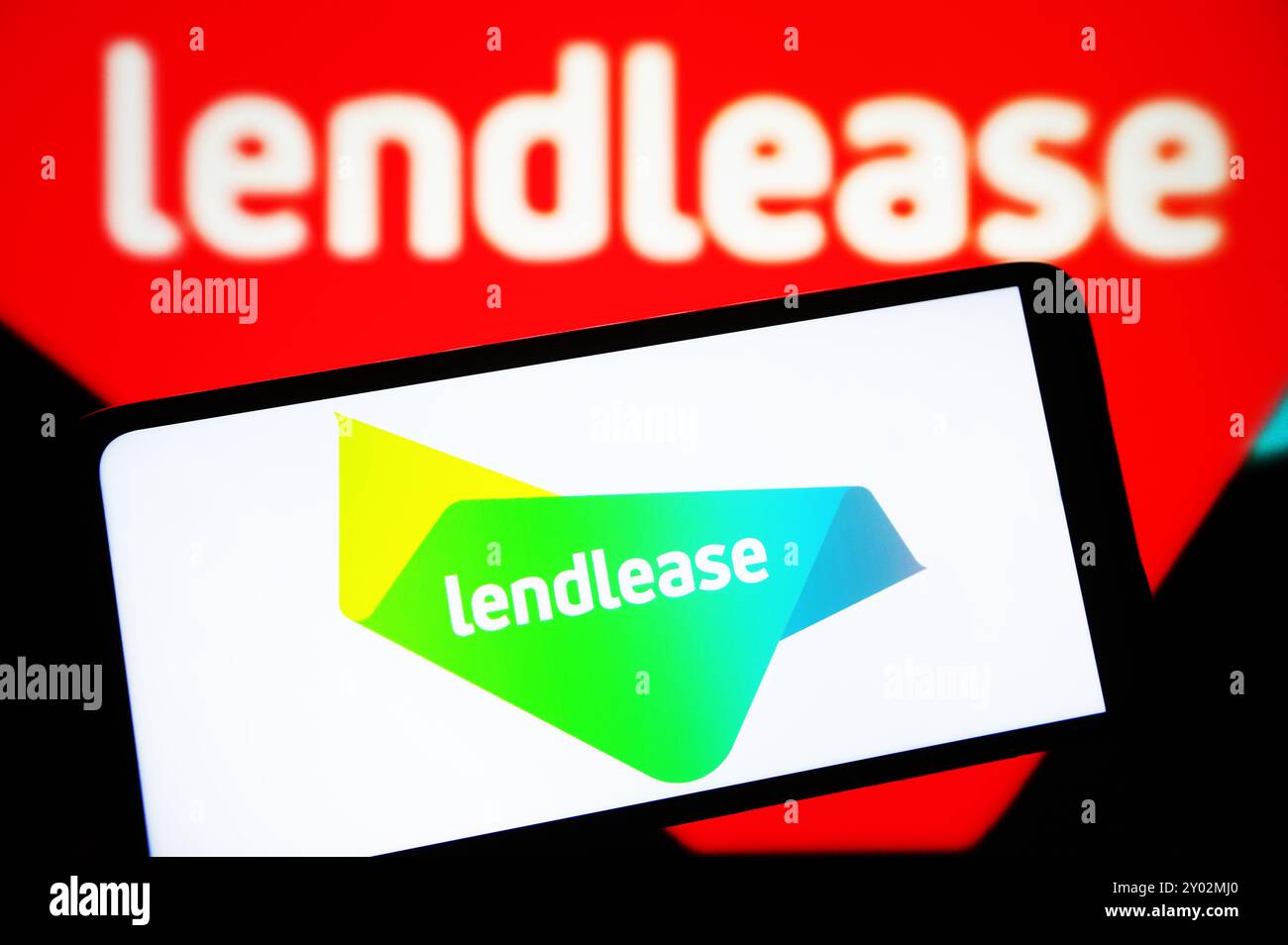 In this photo illustration, a Lendlease Corporation Limited logo is ...