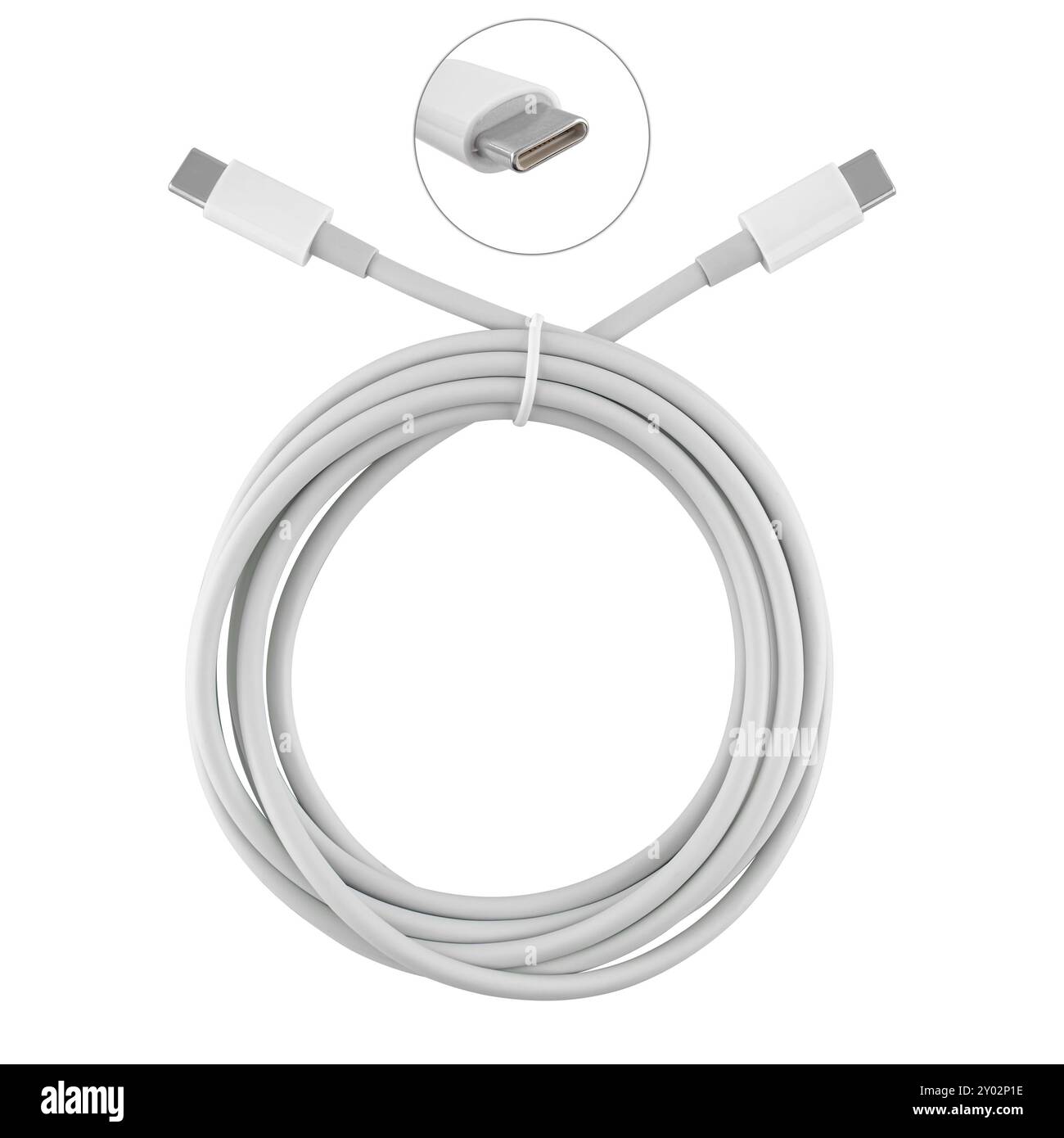 Cable with Type-C connectors, insulated on white background Stock Photo ...