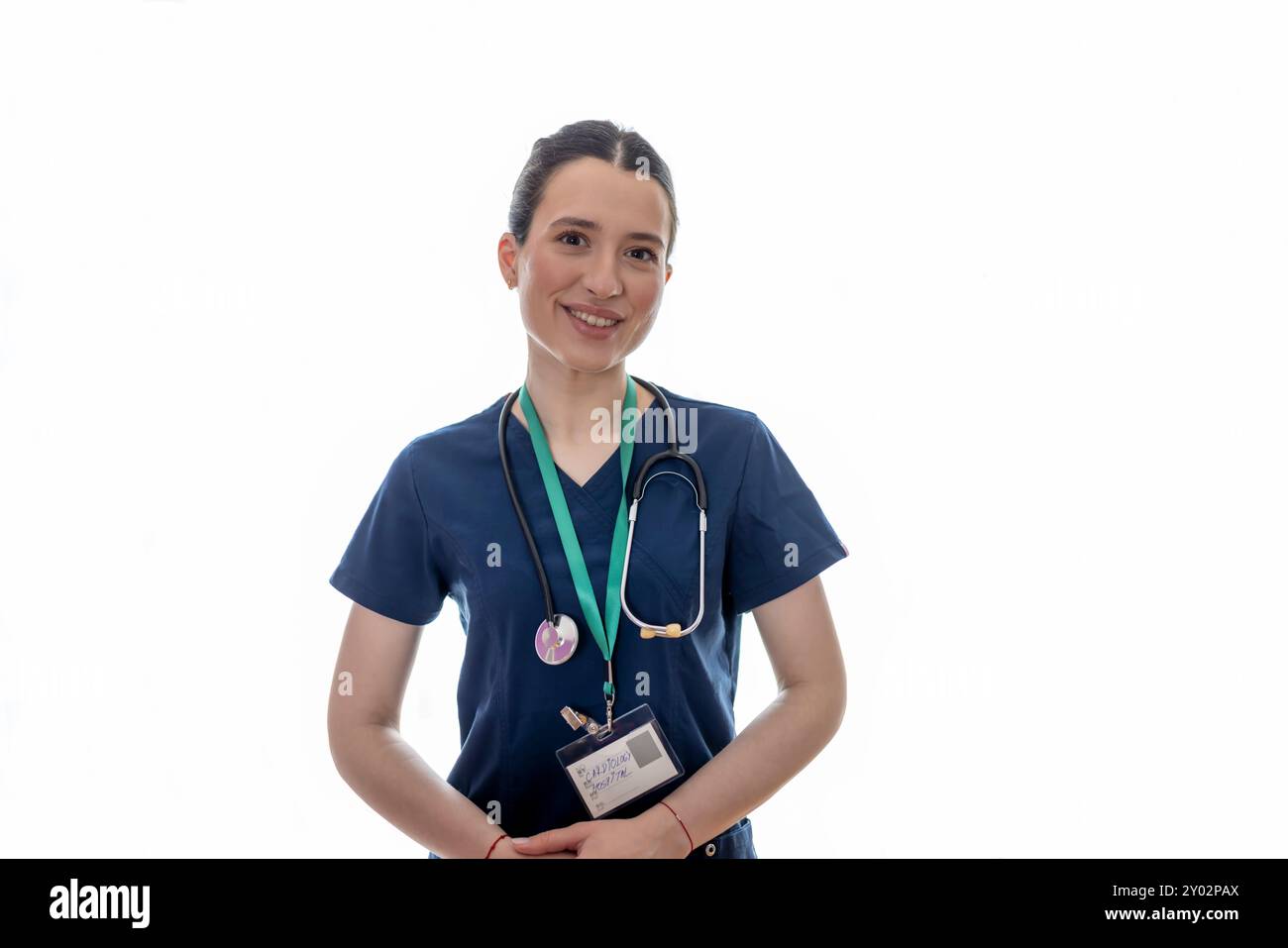 Medical Care Concept. Portrait of smiling young female doctor ...
