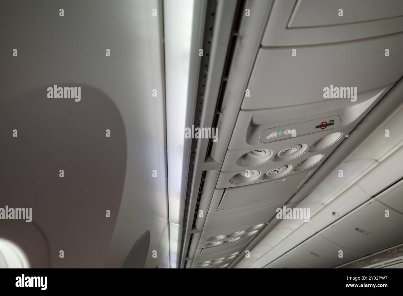 Air Vent in Flight or airplane over passenger seat Stock Photo - Alamy