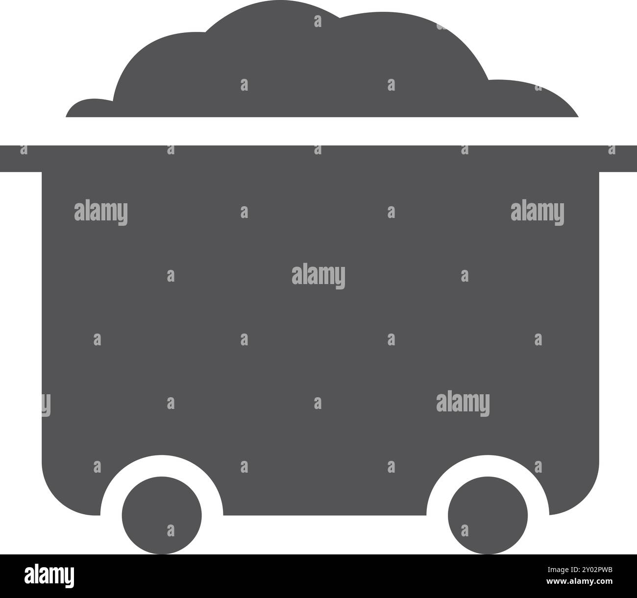 Full mine cart black icon. Coal industry symbol Stock Vector Image ...