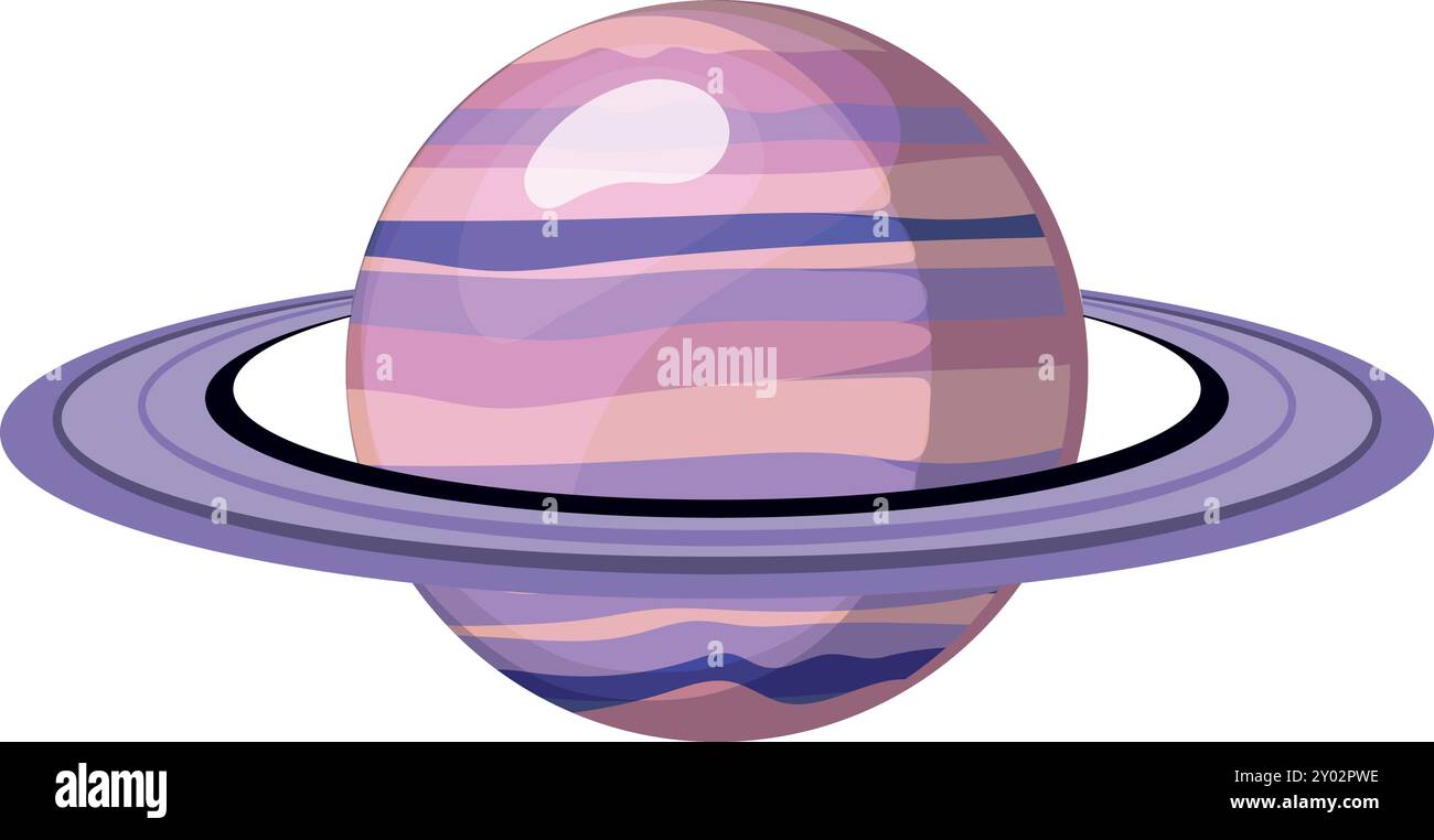 Planet with ring cartoon icon. Space body symbol Stock Vector Image ...