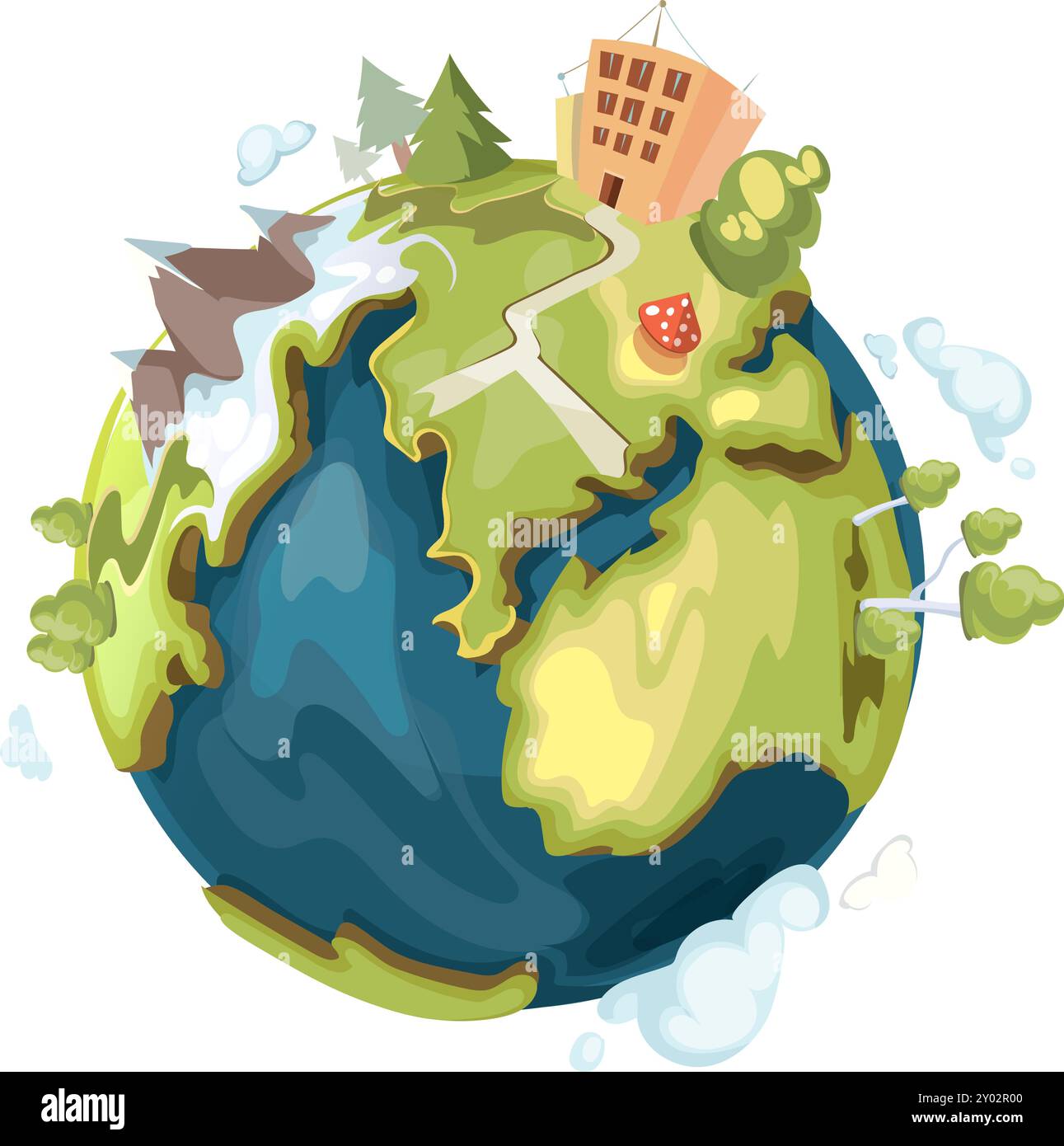 Planet ecosystem cartoon icon. Earth environment symbol Stock Vector ...