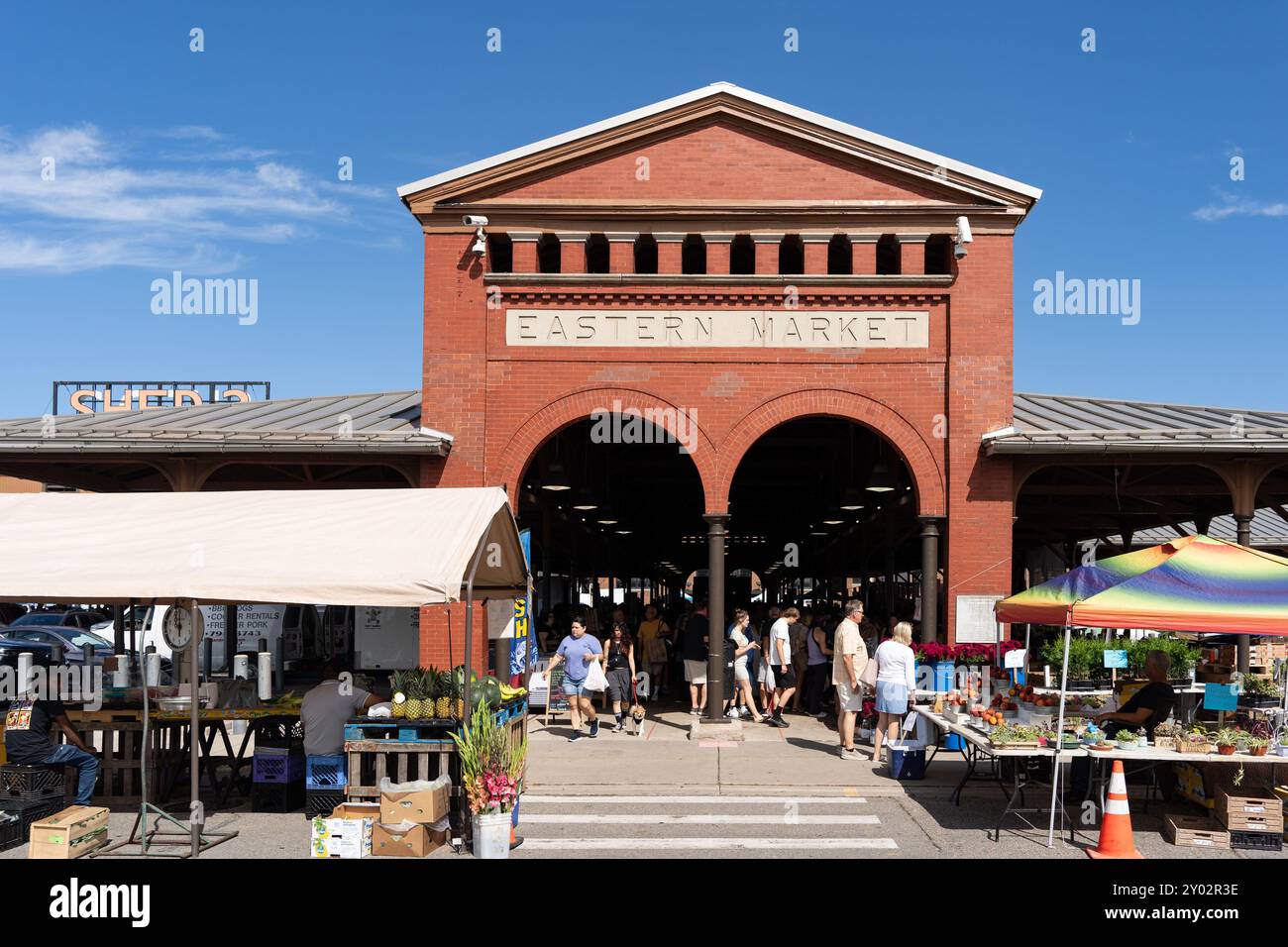 Detroit Eastern Market main entrance Stock Photo - Alamy