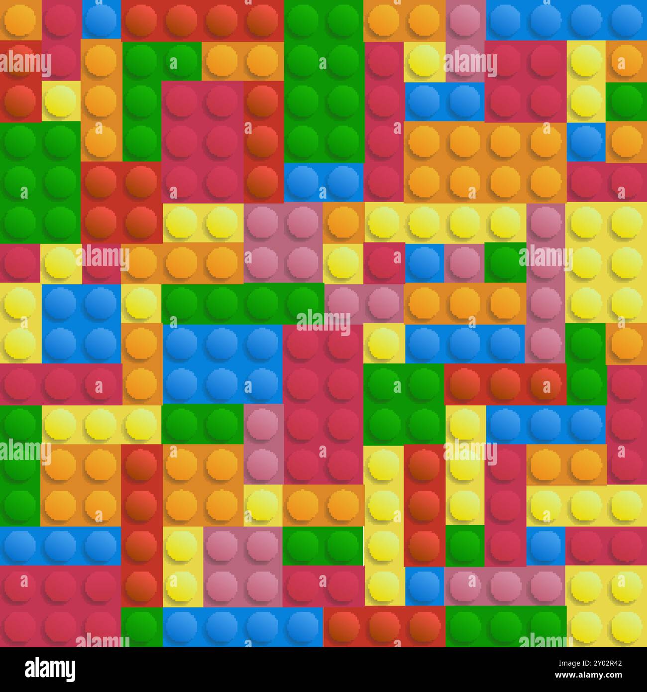 Colorful toy bricks seamless pattern. Plastic construction blocks Stock ...