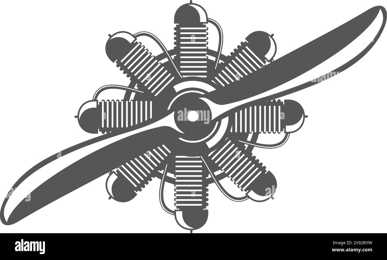 Single engine aircraft propeller Stock Vector Images - Alamy