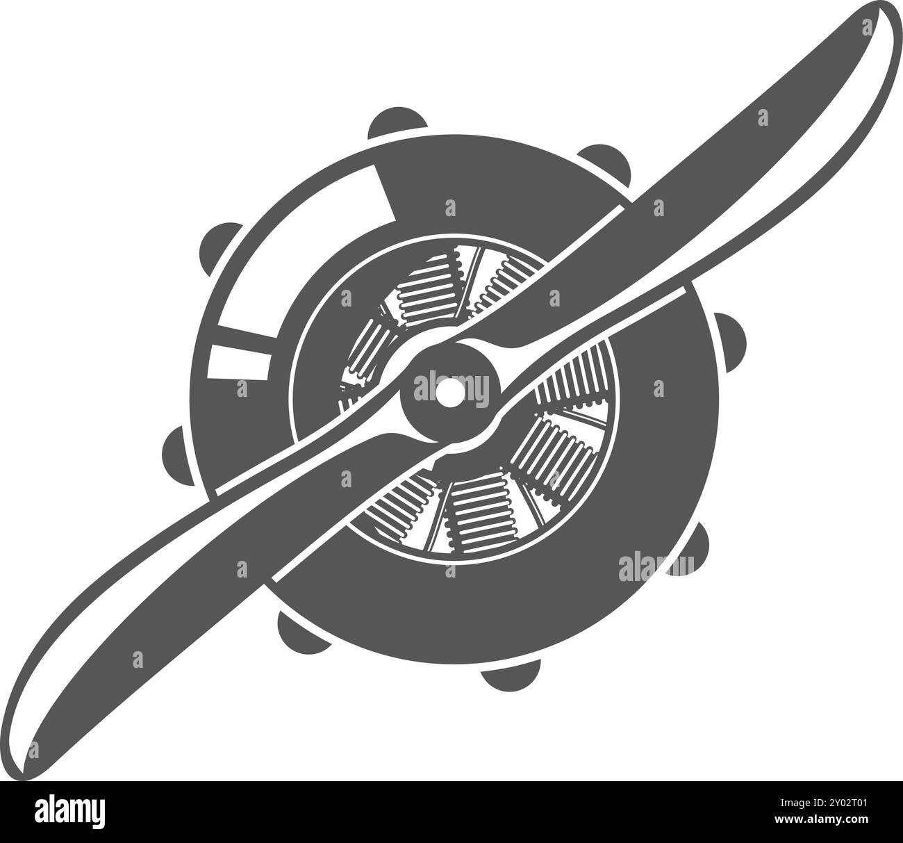 Avia propeller drawing. Retro rotating aircraft turbine Stock Vector ...
