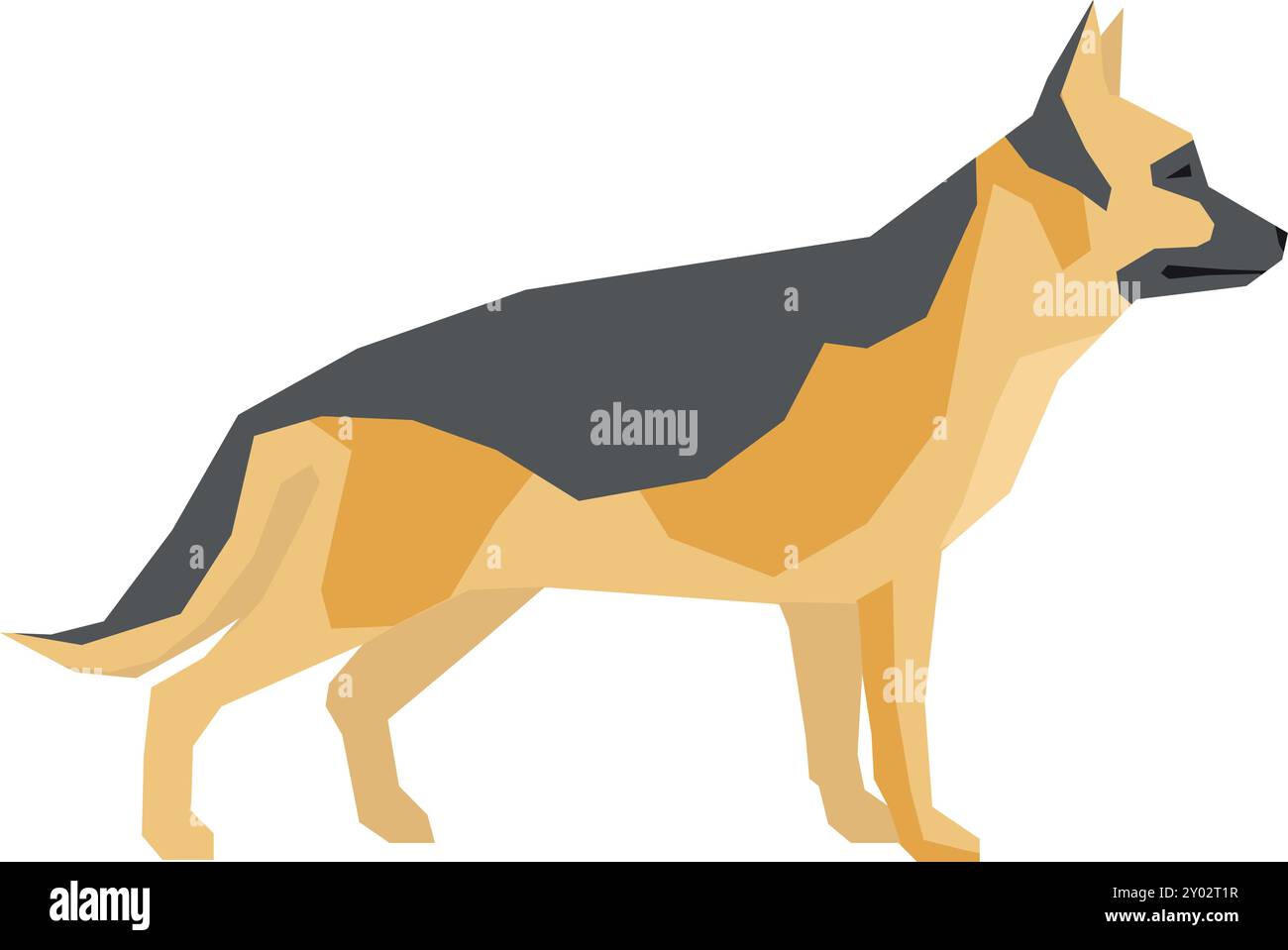 German shepherd standing side view. Domestic animal Stock Vector Image ...