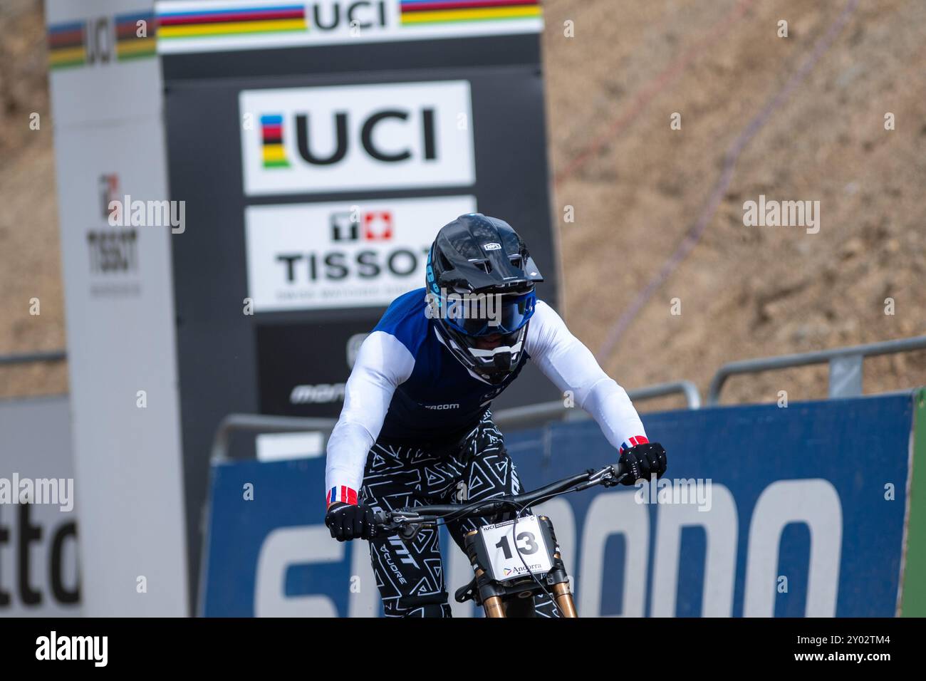 Pal Arinsal, Andorra : August 31 2024 : Remi Thirion of France arriving ...