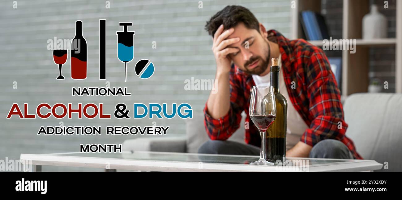 Banner for National Alcohol and Drug Addiction Recovery Month with ...