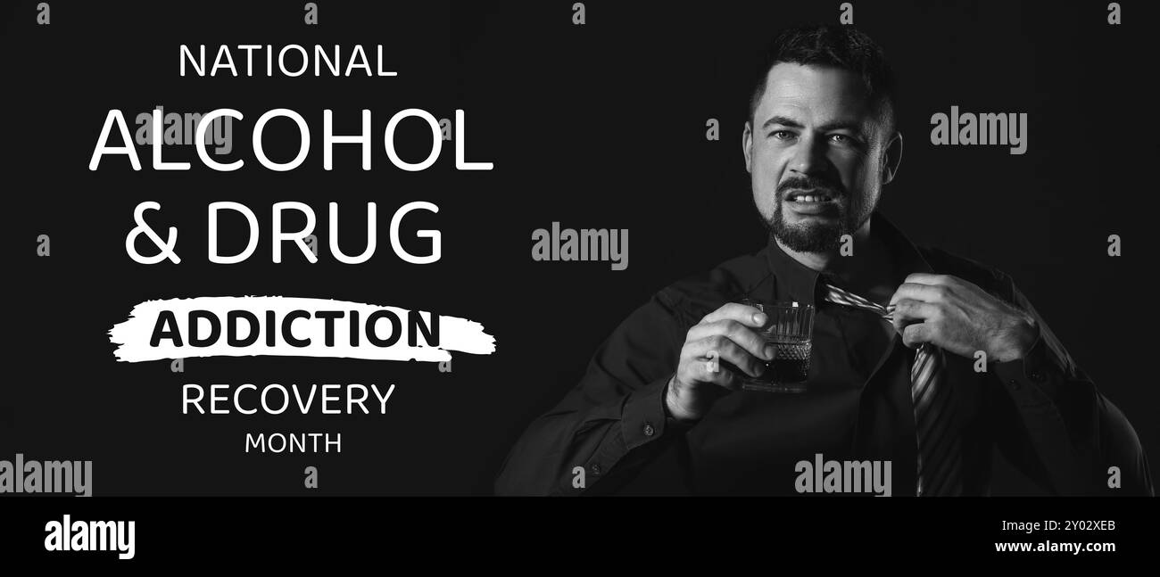 Banner for National Alcohol and Drug Addiction Recovery Month with ...