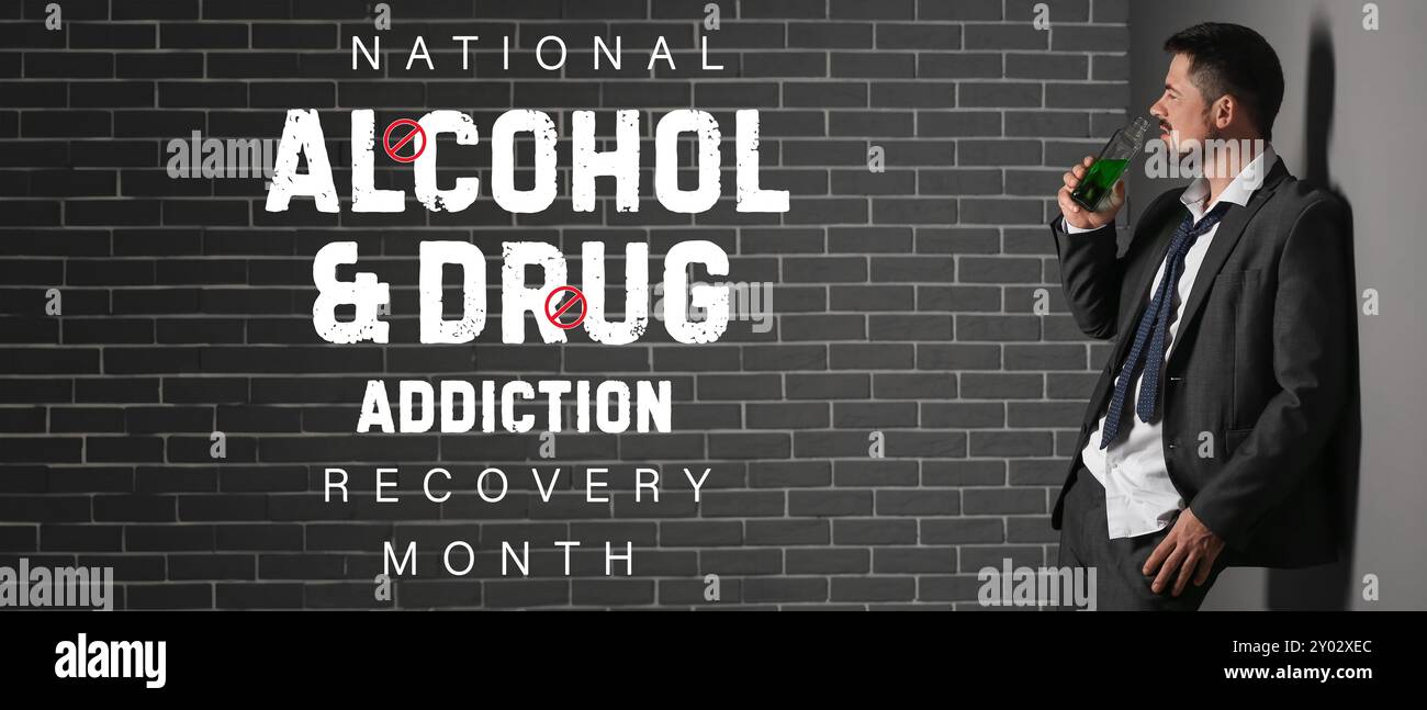 Banner for National Alcohol and Drug Addiction Recovery Month with ...