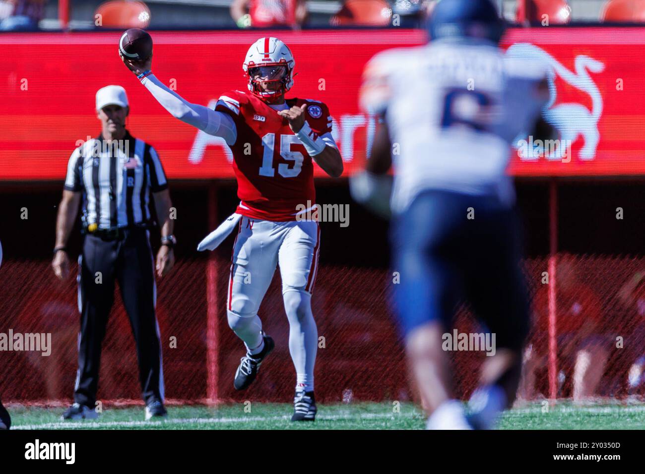 August 31, 2024 Lincoln, NE. U.S. - Nebraska Cornhuskers quarterback ...