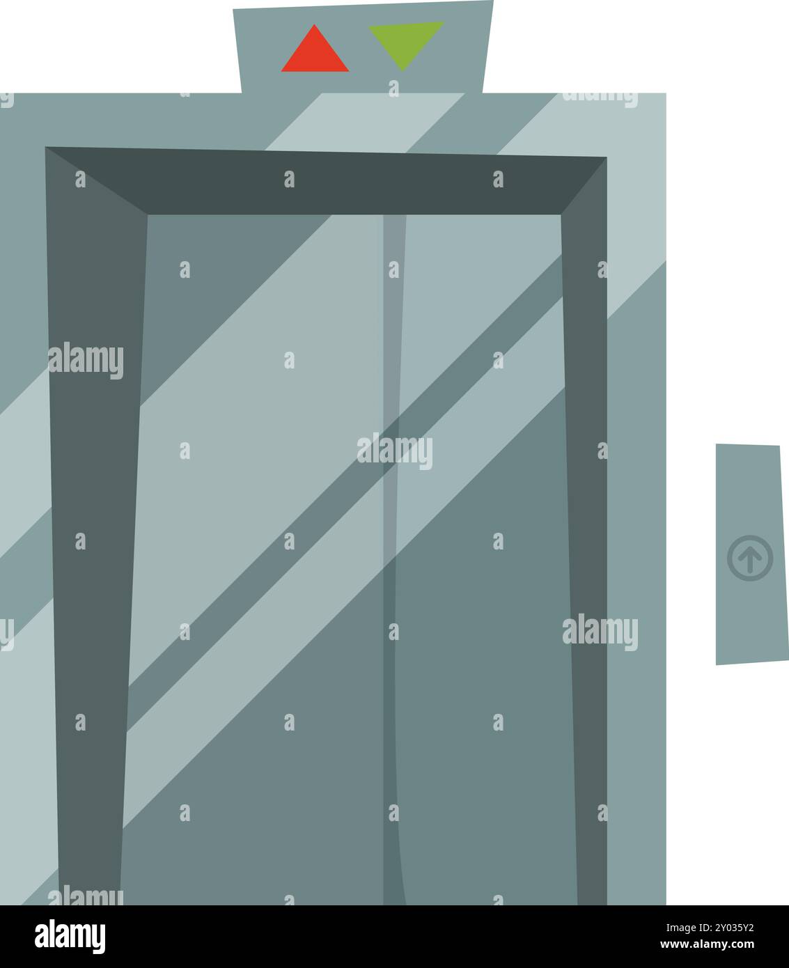 Elevator door. Building lobby interior cartoon element Stock Vector ...