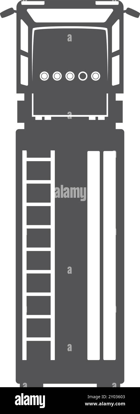 Firetruck top view. Firefighter transport black icon Stock Vector Image ...