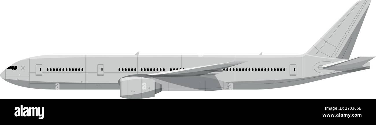 Airline jet flight. Flying airplane side view Stock Vector Image & Art ...