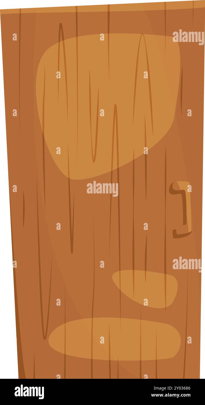 Wooden door. Cartoon element. Retro rural design Stock Vector Image ...