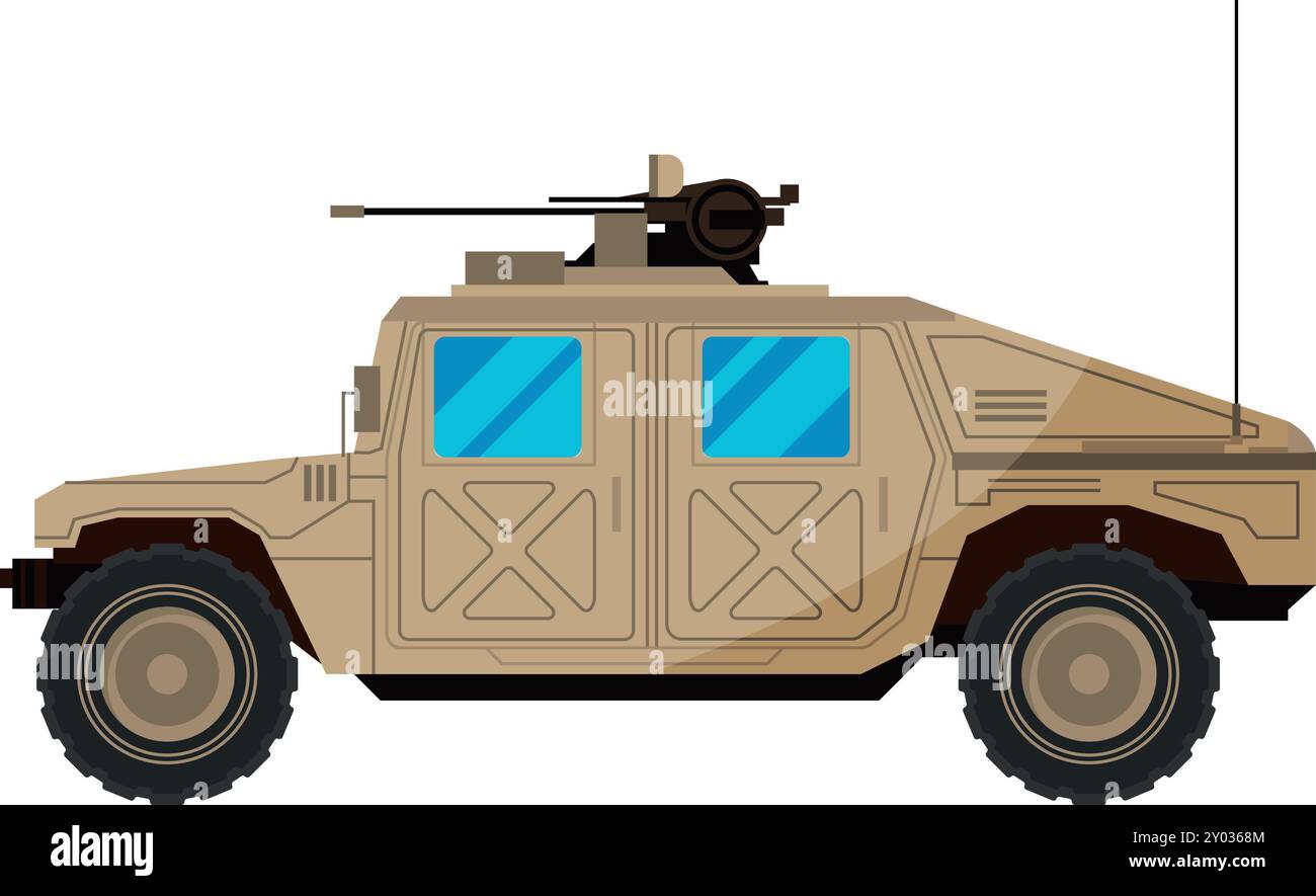 Army transport vehicle side view. Military machinery Stock Vector Image ...