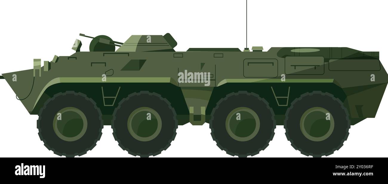 Military personnel carrier vehicle. Army transport side view Stock ...