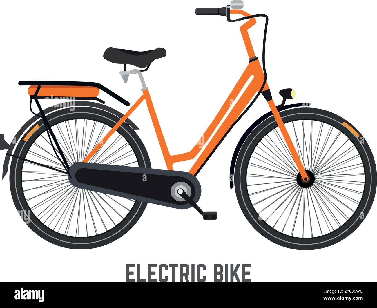 Electric bicycle side view. Urban road bike Stock Vector Image & Art ...
