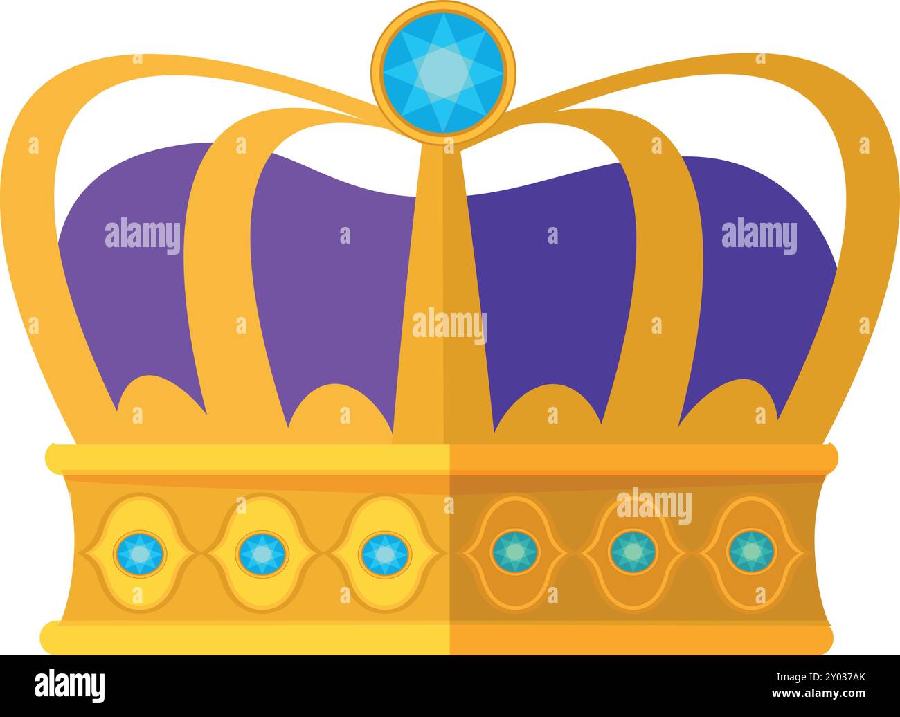 Illustration gold royal crown Cut Out Stock Images & Pictures - Alamy