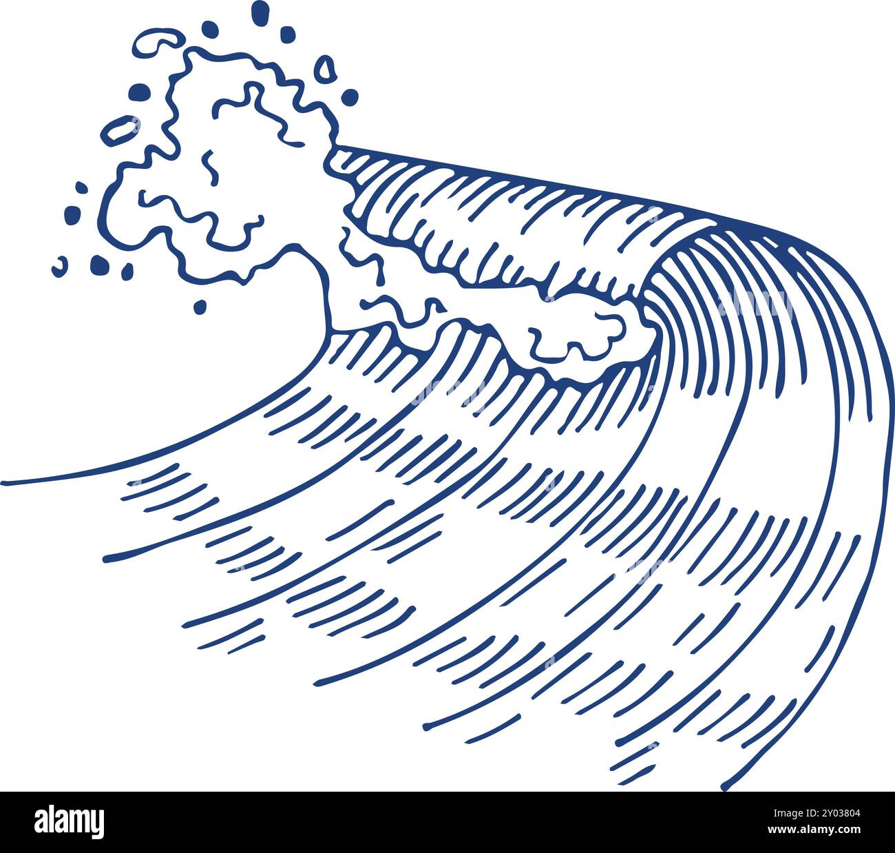 Ink blue engraving Cut Out Stock Images & Pictures - Alamy