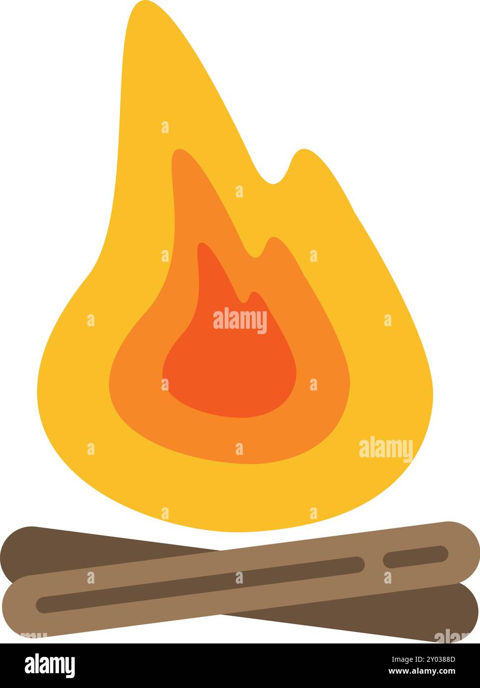 Campfire icon. Color fire symbol. Hot flame Stock Vector Image & Art ...
