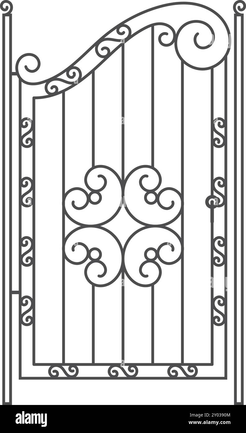 Decorative entrance gate in Black and White Stock Photos & Images - Alamy