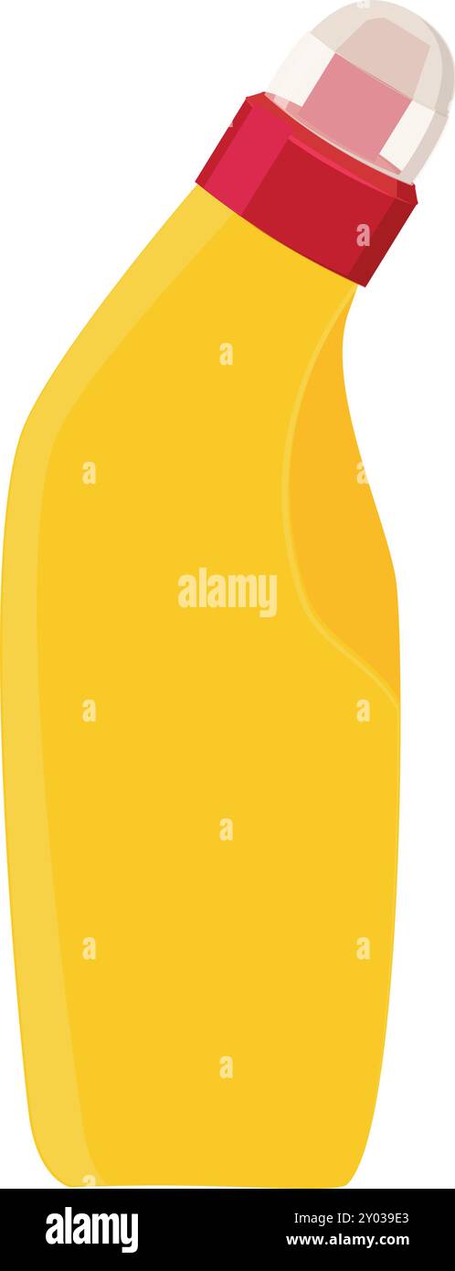 Detergent bottle cartoon icon. Yellow plastic container Stock Vector ...
