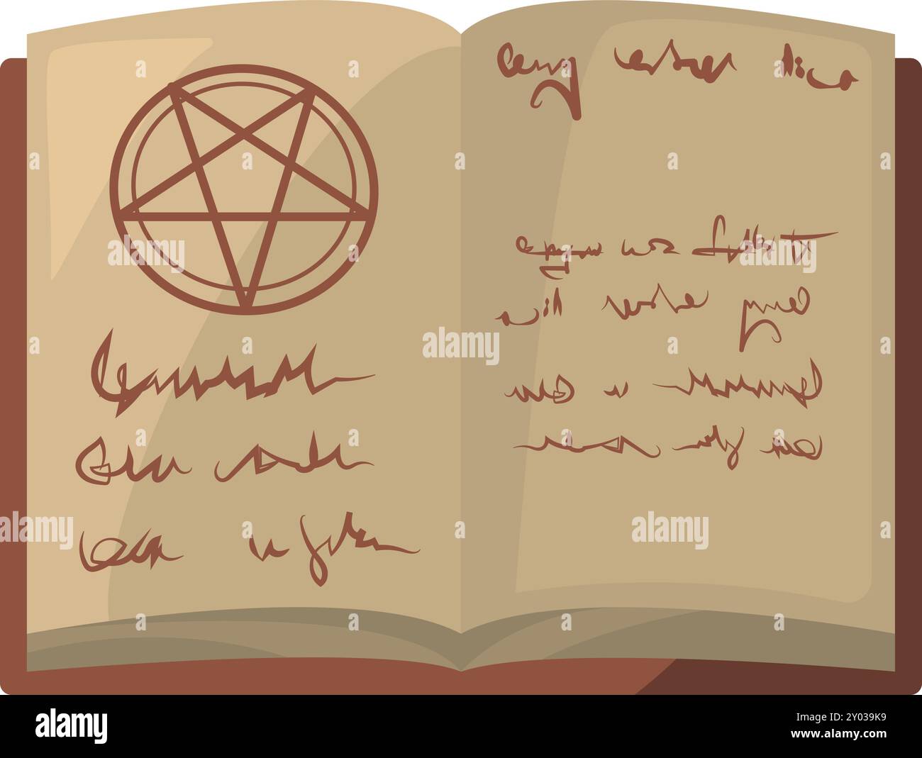 Witchcraft book pages. Old magic spell grimoire Stock Vector Image ...